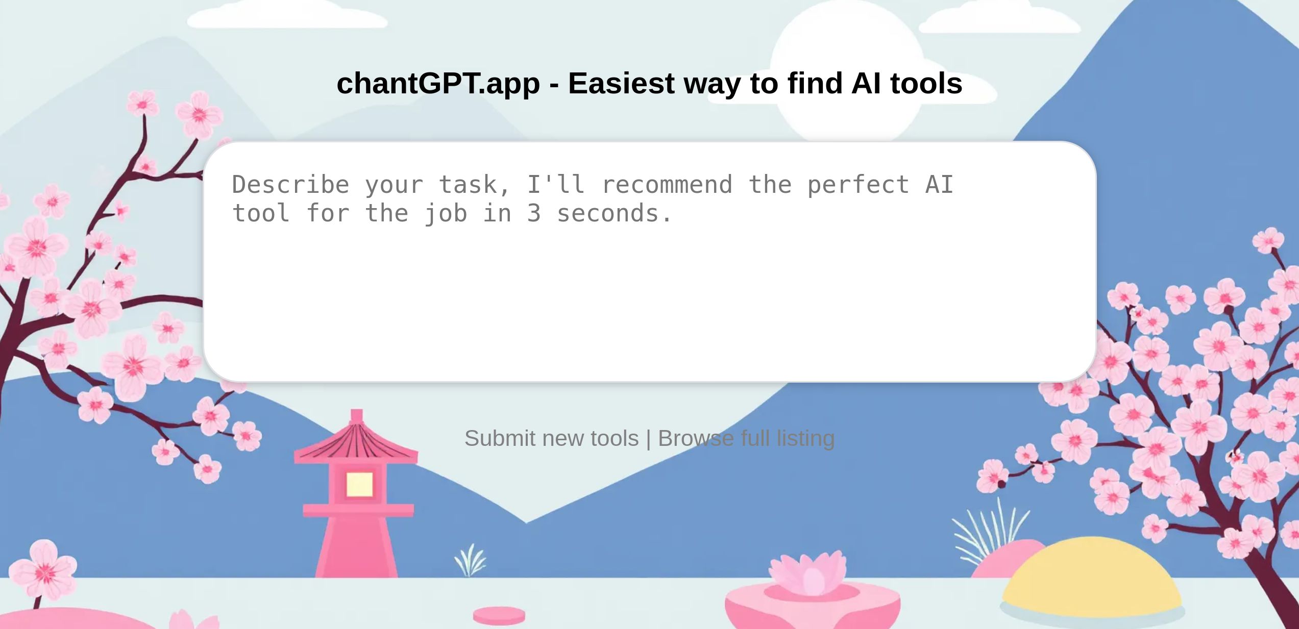 Easiest way to find AI tools - Describe your task, I'll recommend the ...